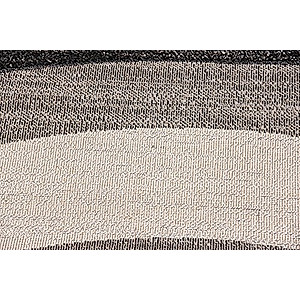 Unique Loom Del Mar Collection Area Rug - Maria (7' 10" Round, Black/ Ivory)