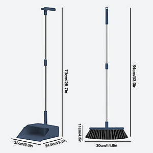 Brooms and Dustpan Set, Cleaning with Dustpan Teeth, Stand Up Brooms and Dustpan, Brooms and Dustpan Set for Home, Office, Indoor and Outdoor Sweeping Prime of Day Deals Today 2024