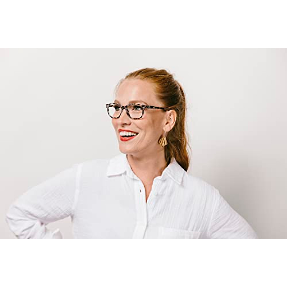 Peepers by PeeperSpecs Women's Nature Walk Soft Square Blue Light Blocking Reading Glasses, Gray Tortoise/Pink, 51 + 1.5