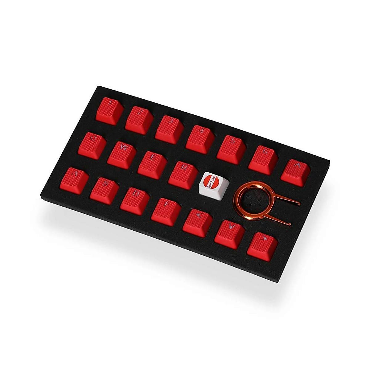 Taihao Rubber Keycap Set - Red - 18 pcs