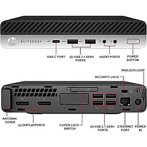 HP EliteDesk Mini Desktop Computer with 24 inch Monitor Bundle,Intel i7-6700 AX210 Wi-Fi 6e,Bluetooth 5.2,32GB RAM,New NVMe 1TB SSD, Wireless Keyboard & Mouse,Windows 10 Pro (Renewed)