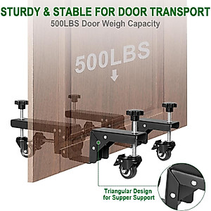Heavy Duty Panel Dolly, Slab Dolly, Adjustable Door Dolly with Wheels, Door Installation Kit for 1-3/8 to 2-1/4 Inch Door Panel