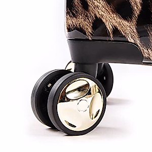 BEBE Women's Adriana Spinner Luggage, Leopard, 3pc Set (21" 25" 29")