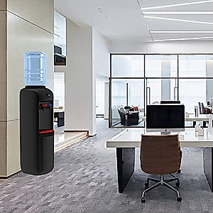 Top Loading Water Dispenser, Water Cooler with Compressor Cooling, Child Safety Lock, Energy Saving, ETL Approved - Hot, Cold & Room Water, 3 Temp Settings, Black