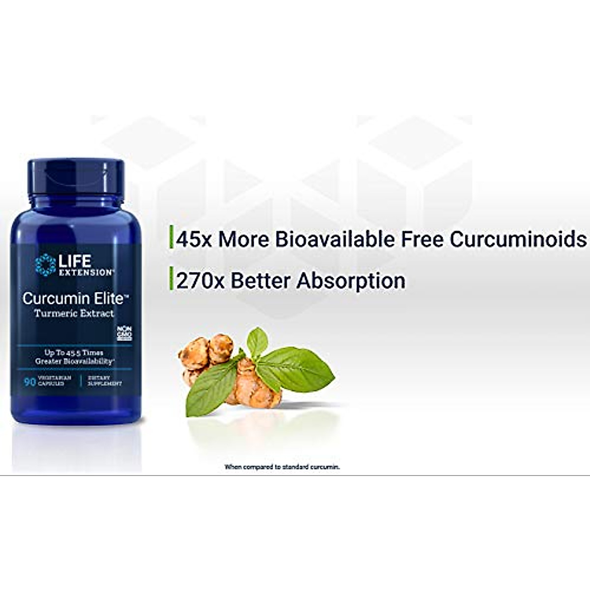 Life Extension Curcumin Elite Turmeric Extract, 90 Caps (Pack of 2)