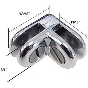 Only Garment Racks Chrome 2-Way Metal Glass Display Connector