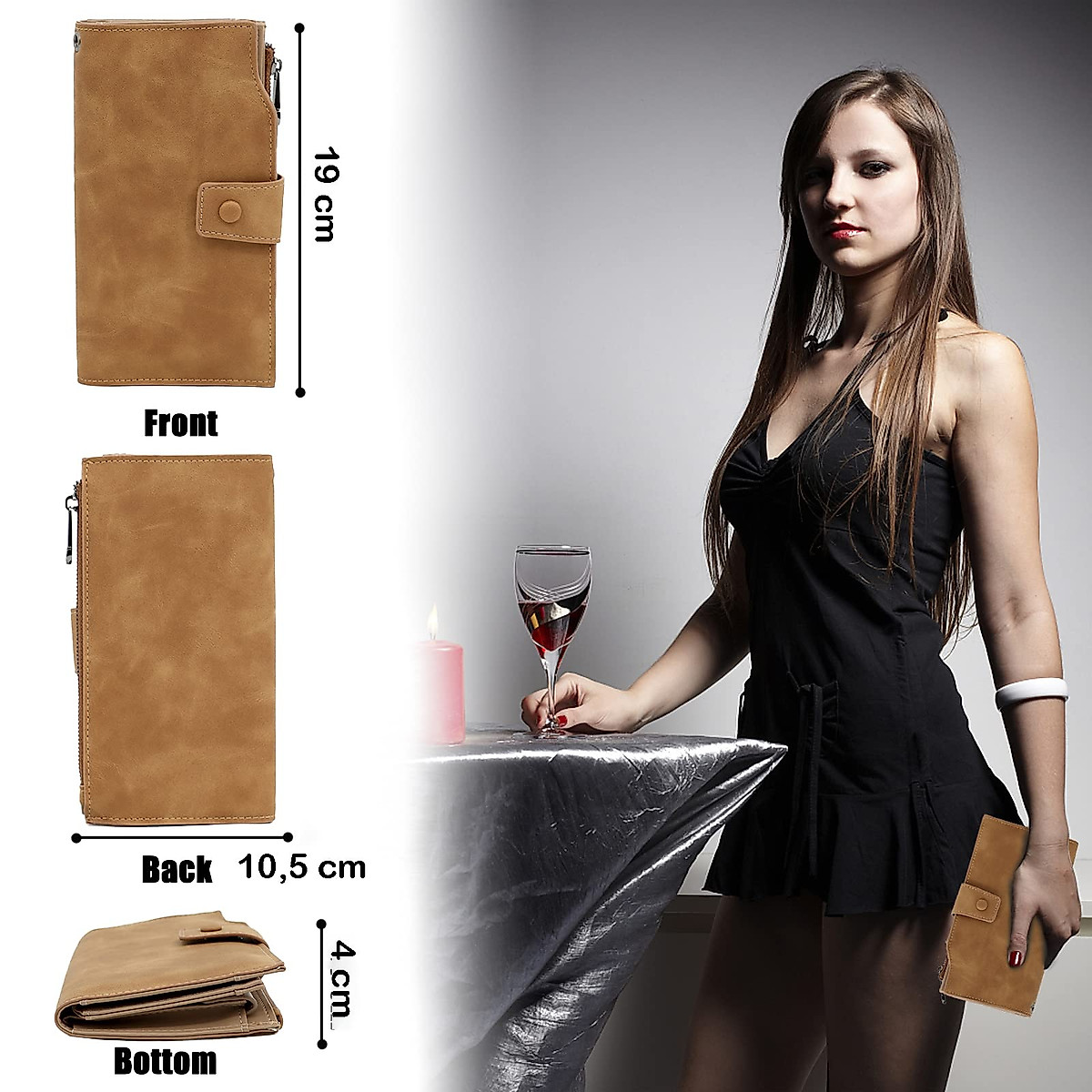 TAN.TOMI Wallet Women, Women Wallet Large Capacity, Wallet for Women RFID Blocking with Multi Card Organizers