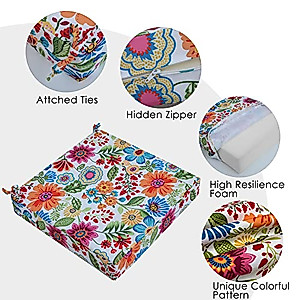 idee-home Outdoor Patio Chair Cushions Set of 2, Outdoor Chair Cushions for Patio Furniture, Replacement Seat Cushions 24x24 Waterproof