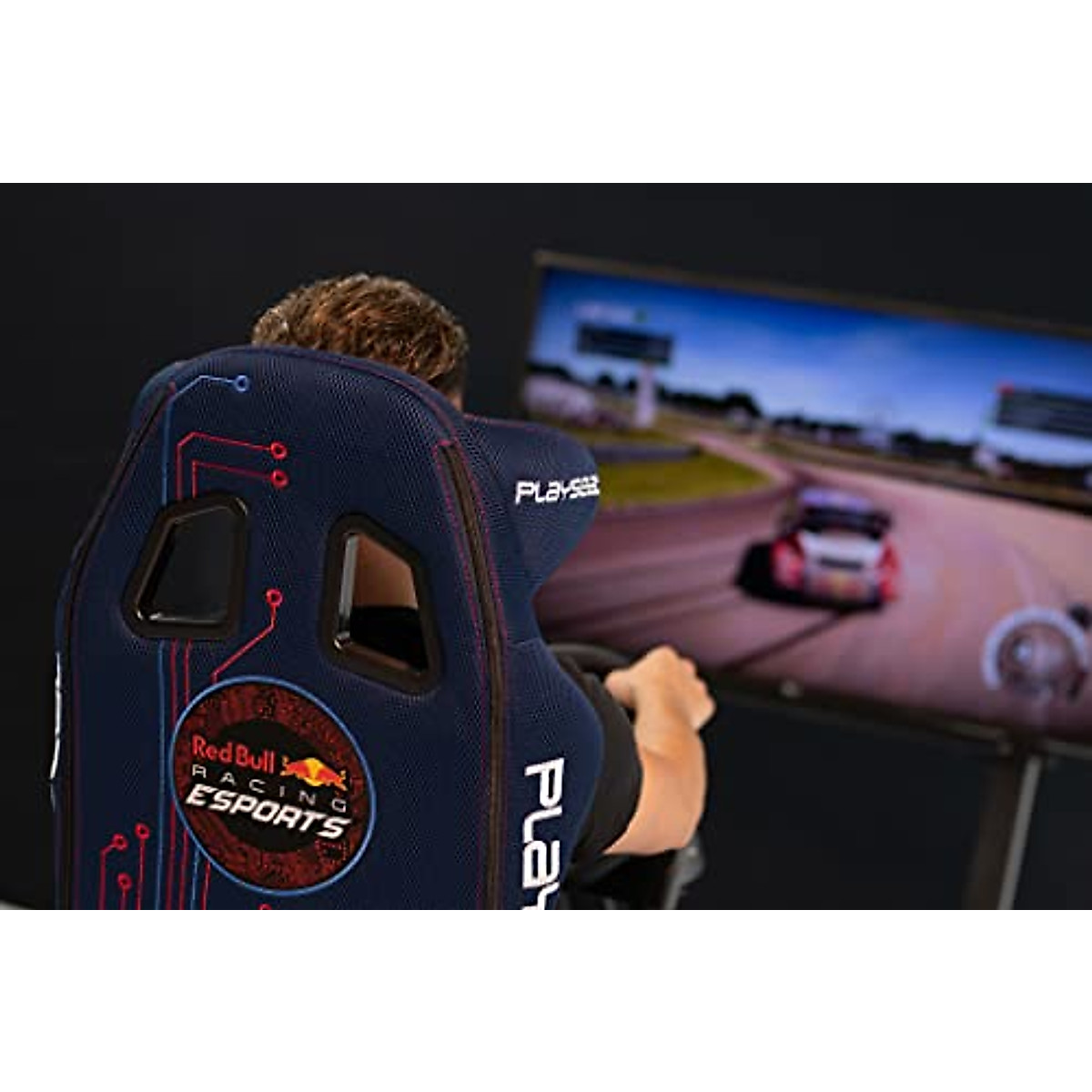 Playseat Evolution Pro Sim Racing Cockpit | Comfortable Racing Simulator Cockpit | Compatible with all Steering Wheels & Pedals on the Market | Supports PC & Console | Redbull Racing Esports edition