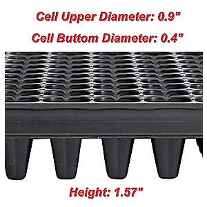 RooTrimmer 10Pcs Seedling Trays Seed Starter 1020 Tray, Plant Grow Kit Greenhouse with Humidity Domes and 200 Cell Seedling Trays