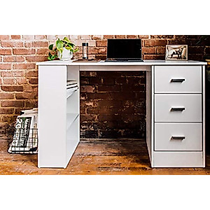 OneSpace Monroe 3 Shelve Computer Desk, White