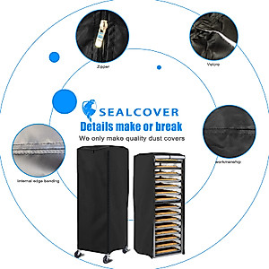 Sealcover Pan Rack Cover, High Density Waterproof and Dustproof Bread Rack Cover, 23"x28"x64", Bakery Single Rack Covers.