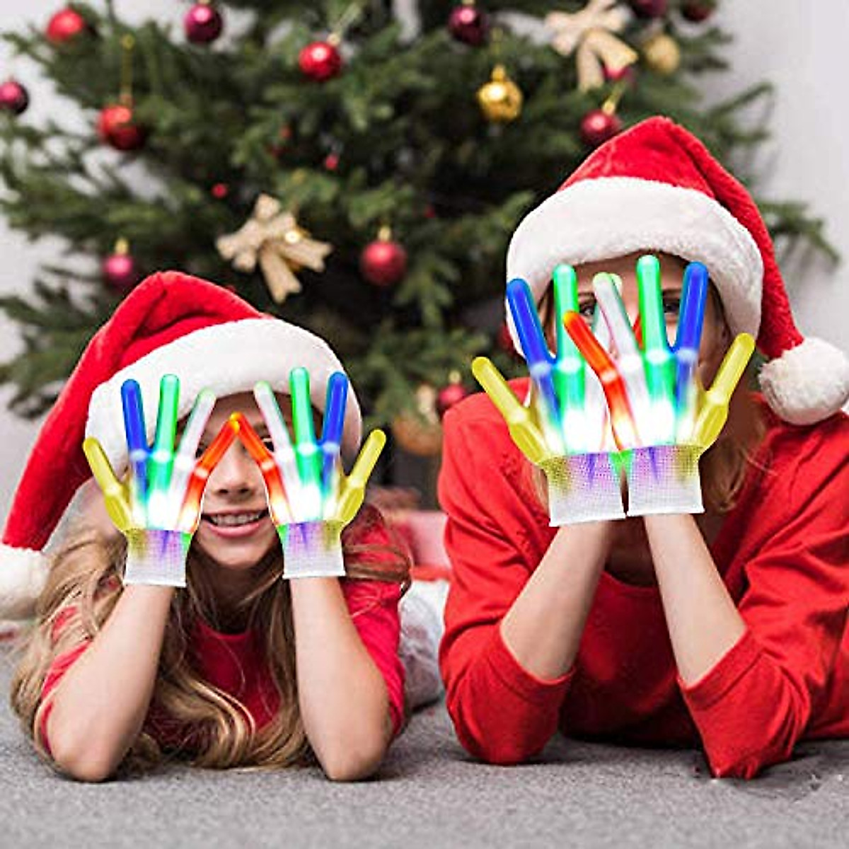 WEICHUANGXIN LED Gloves, Light Up Gloves 6 Modes Colorful Flashing Gloves Halloween Christmas Toy Gifts for Adults…