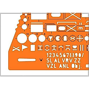 360 TACTICAL Standard Graph Template Stencil with Military Marking Symbols for NATO Army Drawing and Drafting on Map #8353 (Pack of 2 - Scale & Markers)