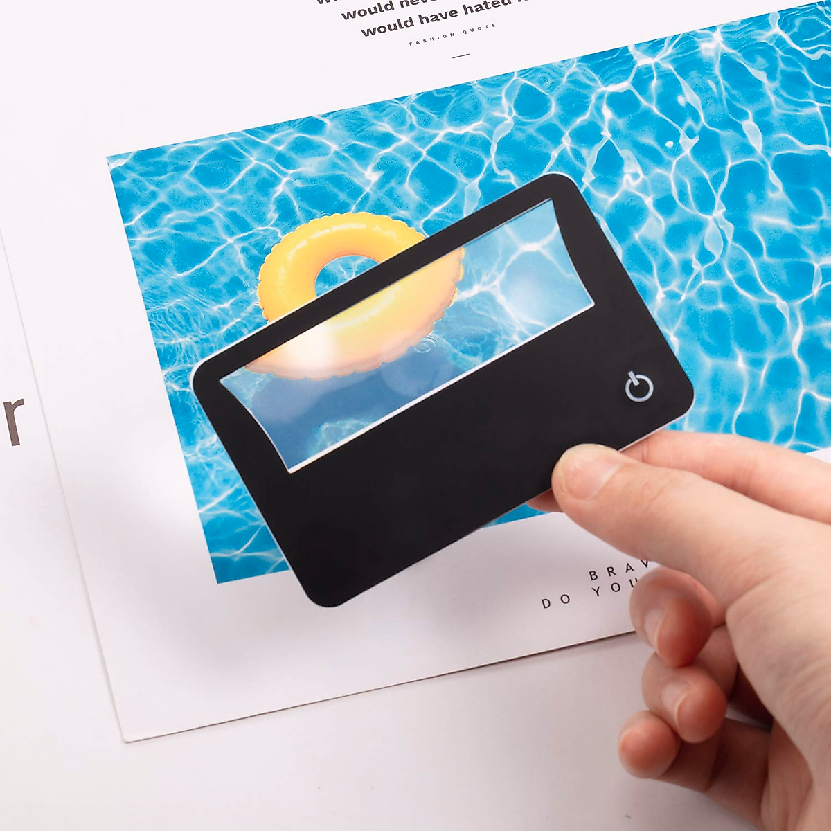 8 Pieces Credit Card Magnifier Bundle Wallet Purse Magnifying Glass LED Illuminated Magnifier 3X Pocket Card (Black)