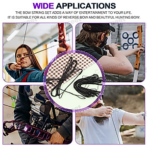 Swpeet 174 Inch 3 Styles 12,14,16 Strands Bow String Replacement Kit, 58 Inch Dacron Bow String Replacement Recurve Bow Accessorie Traditional Bow String Dacron Bow String Replacement Bowstring