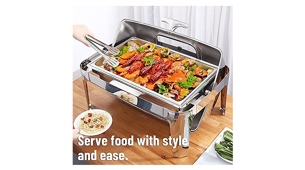 PYY Roll Top Chafing Dish Buffet Set 9QT Professional Catering Server