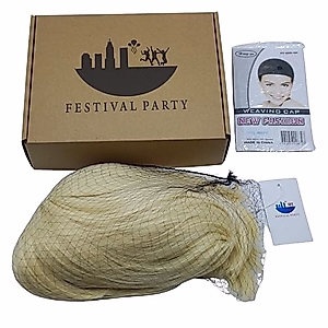 FESTIVAL PARTY Blonde Super Star Short Wig, for Men and Women, Heat Resistant Fiber Synthetic, Costume Halloween Cosplay and Party