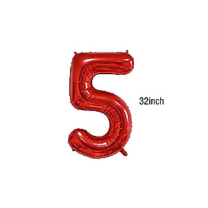 Mario Brothers Foil Balloons Mario Birthday Party Supplies 5th Mario Party Decorations for Kids Birthday (Mario 5th Birthday)