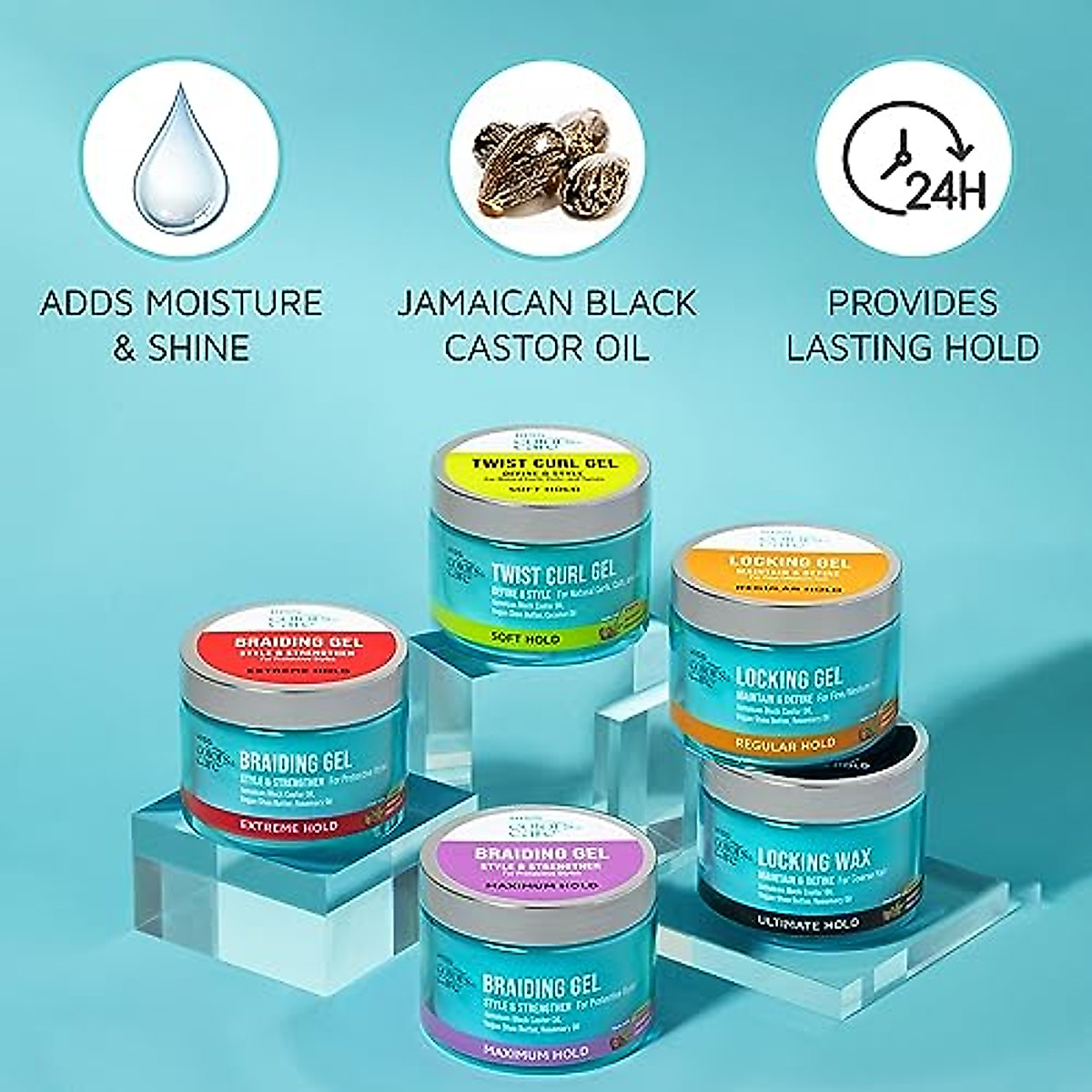 KISS COLORS & CARE Ultimate Hold Locking Wax, 6 oz. - starts and maintains locs with long lasting hold and no build up. Ideal for thicker hair textures
