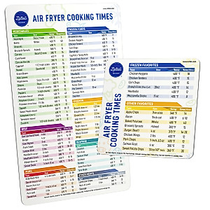 Air Fryer Magnetic Cheat Sheet Set - Air Fryer Accessories Cookbook - Easy to Use AirFryer Time Chart Set As Seen on the Today Show - Strong Magnet Quick Reference Cooking Guide for Frying (White)