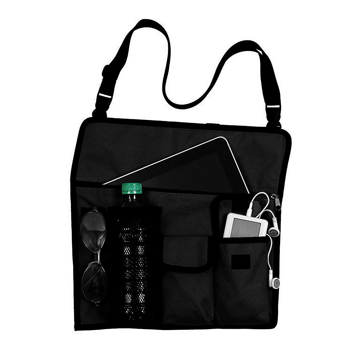 RONGXG Beach Armchair Hanging Bag Armrest Side Organizer Multi Pockets Chair Organize Bag Arm Chair Tote Bag Shoulder Bag Beside Storage Carry Bag for Outdoor Fishing Camping Beaching, Black