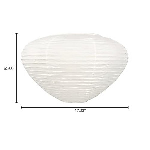 Henjjras Mushroom Paper Lampshade（17inch）, White Folding Lampshade,Interior Trim Lampshade,Paper Ceiling Lamp Shade
