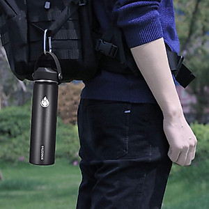 SENDESTAR Stainless Steel Water Bottle, Wide Mouth Water Bottle 24 oz with Straw Lid, Spout Lid, Double Wall Vacuum Insulated Leak Proof, Keeps Liquids Hot or Cold (Hydrangea)