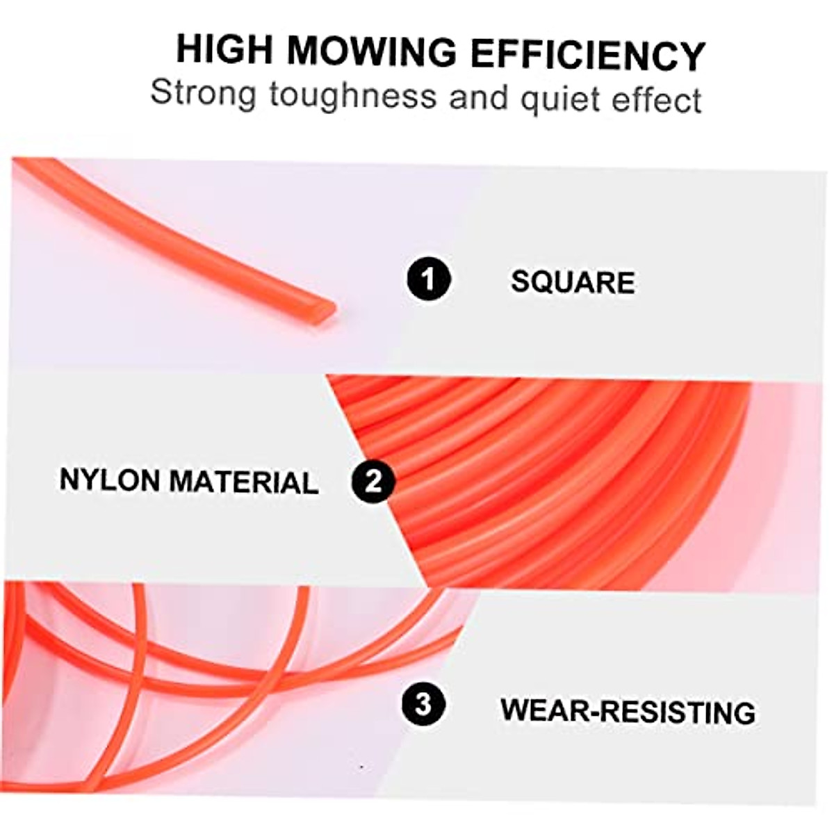 3pcs Lawn Mower Parts Lawnmower Parts Square Tool Trimmer Nylon Trimmer line Grass Trimmer Wire Simple Mower Parts Cords Mower Brush Cutter Accessories Electric Wire Component