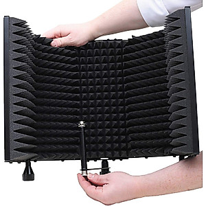 Yeegfeyzz Blue Blackout Spark SL XLR Condenser Microphone with Auray RF-5P-B Reflection Filter and RFMS-580 Reflection Filter Tripod Mic Stand