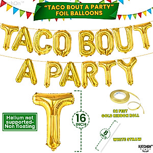 KatchOn, Huge 22 Pcs Taco Bout A Party Decorations - Cinco De Mayo Decorations | Taco Balloons, Mexican Balloons for Fiesta Party Decorations | Fiesta Balloons, Taco Party Decorations | Cactus Balloon