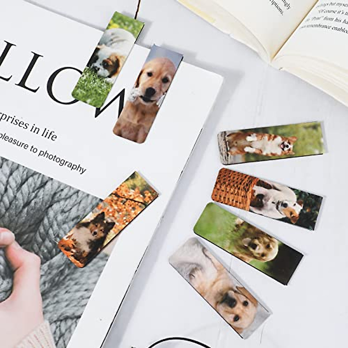 MWOOT 30Pcs Magnetic Bookmarks, Cute Dogs Magnet Book Marks Set, Double-Sided Lovely Puppy Magnetic Page Clips Bookmark in Bulk for Kids Students School Office Home Reading Supplies(30 Styles,6x2CM)