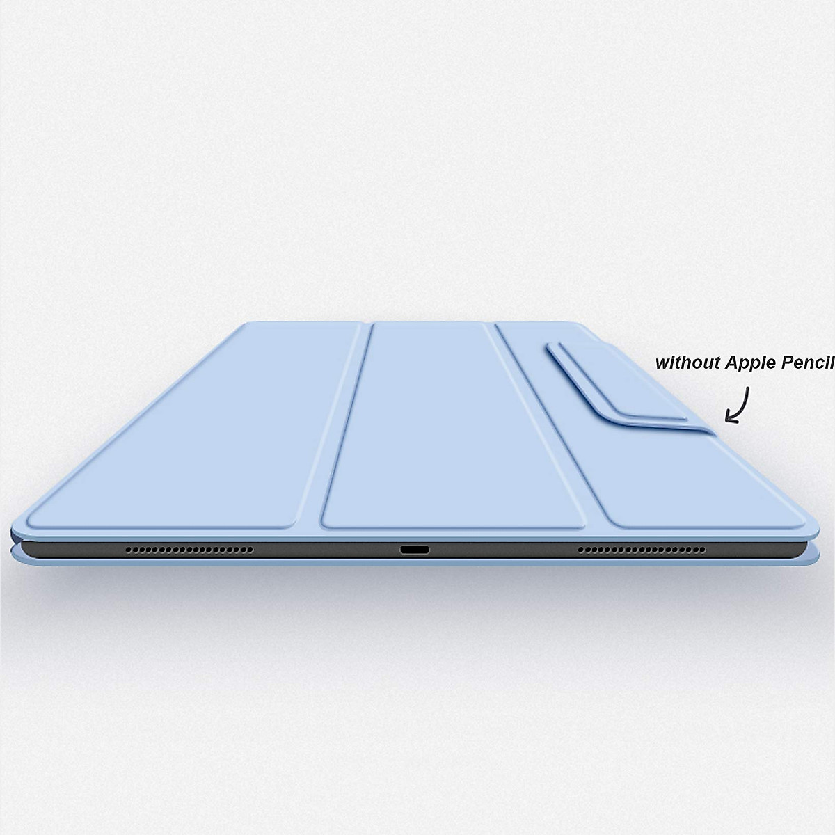 Aoub Case for iPad Pro 11 2022/2021/2020/2018, Rebound Magnetic Attachment Cover with Clasp [Supports Pencil Pairing & Charging], Ultra Slim Trifold Stand Smart Case for iPad Pro 11 inch, Light Blue