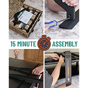 ECHOGEAR Premium Replacement TV Stand for 55"-86" Screens - Angled Feet Give Universal TV Stand Stability for QLED & OLED TVs -Easy 3-Step Install Comes w/Soundbar Isolation & Anti-Slip/Scratch Pads