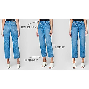 [BLANKNYC] Womens Luxury Clothing Ribcage Straight Leg Denim Jean Pants, The Baxter, Higher Power, 25