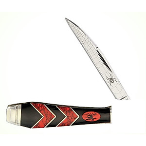 Rough Rider Red & Black Widow Spider Handle Folding Wharncliffe Blade Knife