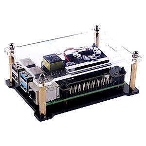 GeeekPi PoE Hat Case for Raspberry Pi 4B and PoE HAT, Acrylic Case for PoE Hat and Raspberry Pi 4B/3B+/3B/2B/B+ (Raspberry Pi and POE HAT NOT Included)