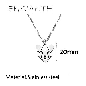 ENSIANTH Cheetah Necklace Cheetah Jewelry Cheetah Pendant Necklace Animal Lover Gift Cheetah Gift Safari Themed Gift Big Cat Necklace (Cheetah Necklace)