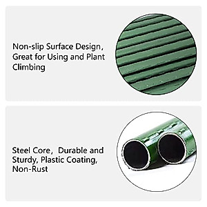 Garden Stakes 36 Inches Plastic Coated Hollow Steel Plant Stakes, Tomato Stakes, Pack of 25