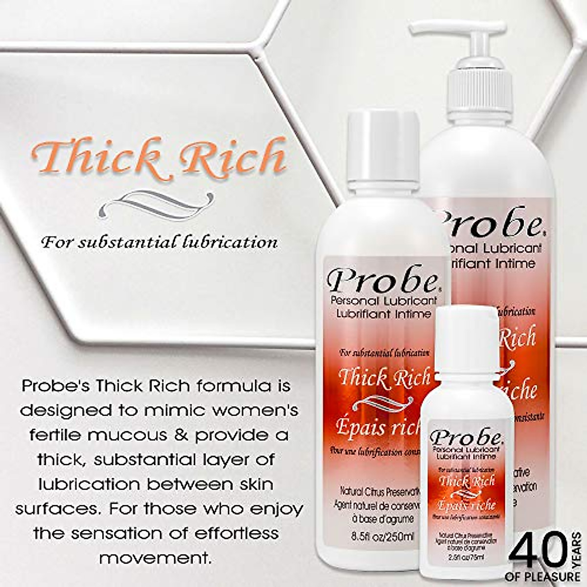 Probe Thick Rich Personal Lubricant - Natural Citrus Preservative (8.5 oz / 250 mL)