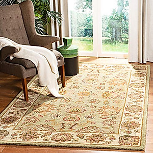SAFAVIEH Heritage Collection 9'6" x 13'6" Green / Gold HG343A Handmade Traditional Oriental Premium Wool Area Rug