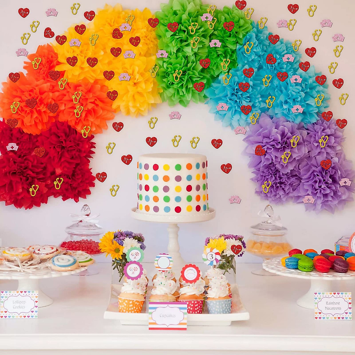 Ambishi 120pcs Glitter Nurse Graduation Confetti, Congrats Nurse/Doctor Grad Party Table Decoration, Nursing/Medical School Party Table Decoration, Class of Graduation Party Scatters