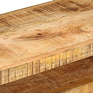 vidaXL Solid Mango Wood TV Unit - Versatile and Stylish Wooden TV Stand with Spacious Drawers and Shelf - Durable, Polished, and Painted - 43.3"x11.8"x15.7" Dimensions