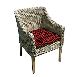 Porch Outdoor Chair Seat Cushion Covers Set Simple Ripple Waterproof Chair Pad Cover Black Red Chevron Stripe Slipcovers 4 Pack 20" x 18" x 4"