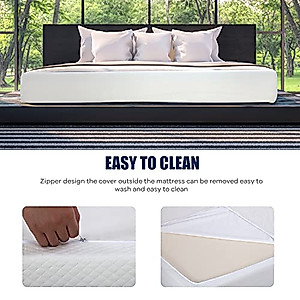 NChanmar 10 Inch Gel Memory Foam Mattress Pressure Relieving, Cooling Gel Foam, CertiPUR-US Certified, Bed-in-a-Box, White