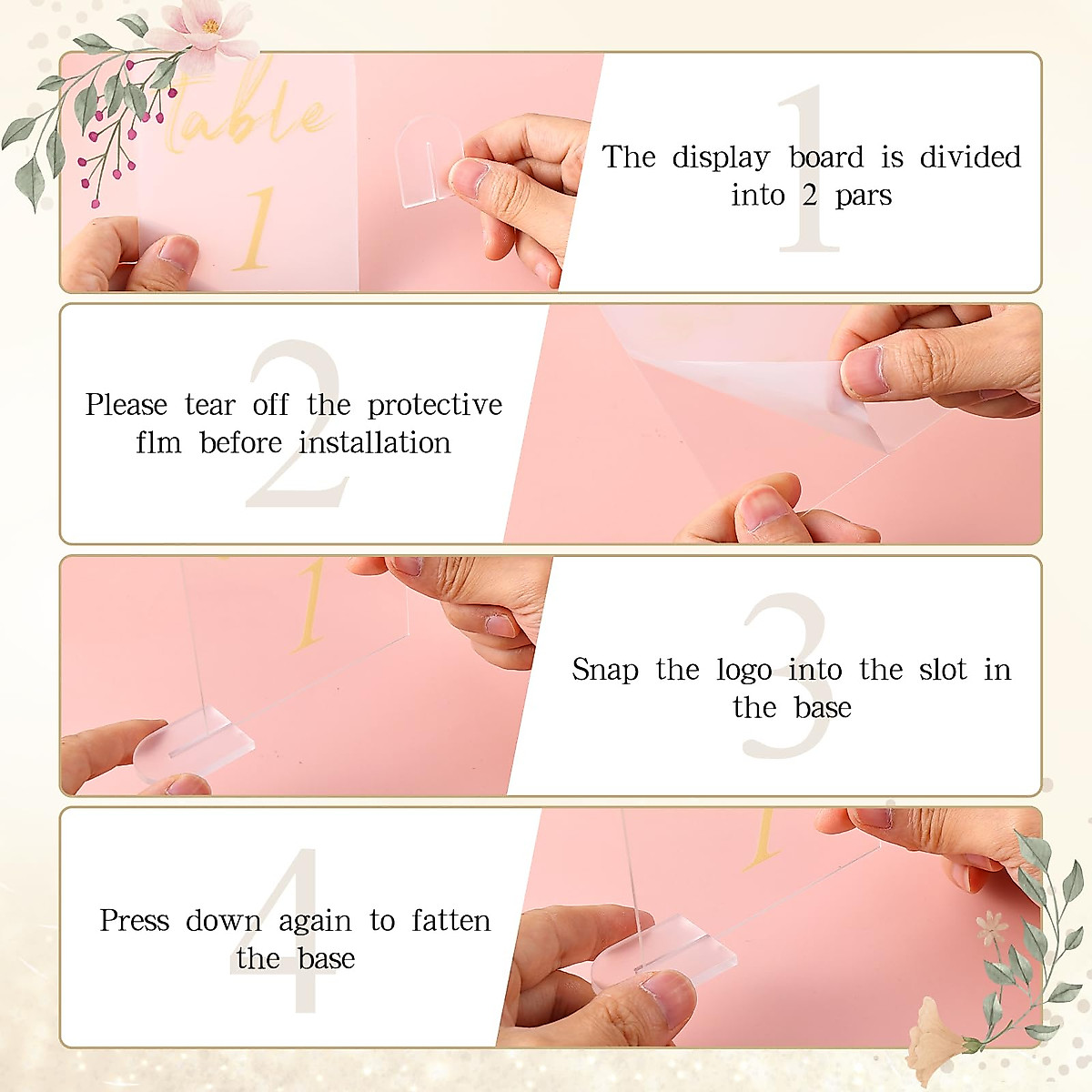 30 Sets Arch Acrylic Sign Gold Printed 1-30 Table Signs with Stands Calligraphy Clear Table Number Display Stand for Wedding Reception Event Party Restaurant Centerpieces Decor (4 x 6 Inch)