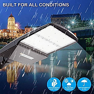 WAHADI 4 Pack 300W LED Parking Lot Lights,5700K Daylight White Shoebox Pole Light, 750W MH/HPS Replacement, Waterproof Outdoor Area Street Court Security Lighting Fixture,UL DLC Listed