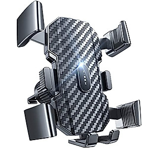 LISEN Car Phone Holder Air Vent Mount Stable 4 Clamp Arms Hands Free Vent Cell Phone Holder Mount for Car Easy Use Phone Holder Car Mount Air Vent with Auto Lock Metal Hook for iPhone All Phones