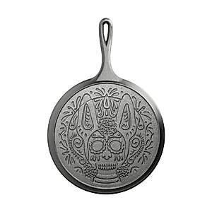 Lodge Day of the Dead 10.5 Inch Sugar Skull Cast Iron Griddle