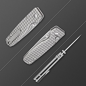 Kizer Original(XL) EDC Knife 3.27 Inches S35VN Steel Blade Folding Pocket Knife Titanium Handle Thumb Studs Opener Ki4605A1
